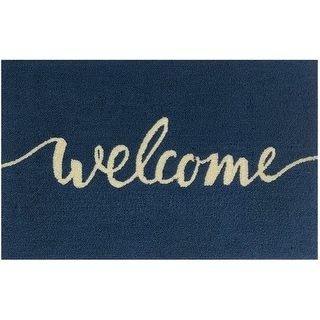 Welcome Script Blue size 24"X36" - Bed Bath & Beyond - 41645994